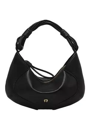 AIGNER Small Giara Braided-handle Leather Tote Bag - Black