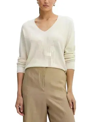 OUI Freyja V-neck Sweater Neutrals