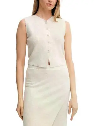 OUI Button V-neck Sleeveless Cardigan