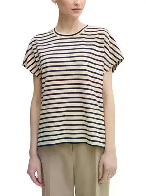 MARC AUREL Horizontal-stripe T-shirt - Neutrals