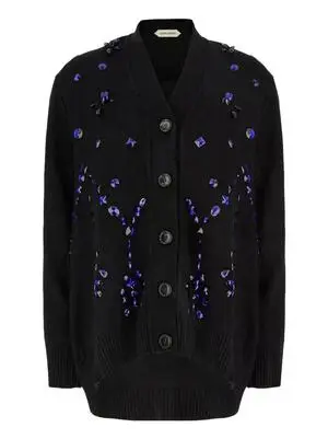 Alberta Ferretti Crystal-embellished Cardigan - Black