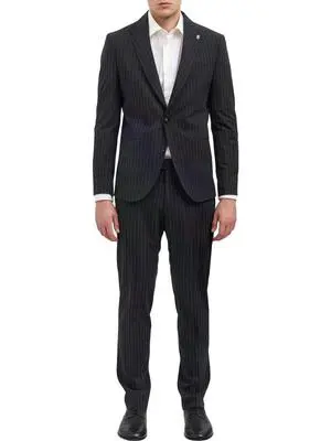 DANIELE ALESSANDRINI Pinstripe-pattern Single-breasted Suit - Blue