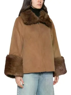 APPARIS Judie Faux-fur Trim Wool Jacket