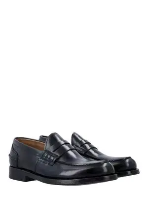 GREEN GEORGE Polished Leather Loafers - Black