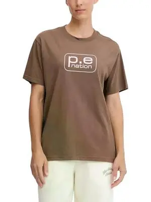 P.E Nation Flux Logo-print T-shirt - Brown