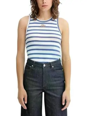 MUNTHE Tezza Striped Embroidered Tank Top
