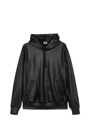 Comme Des Garçons Coated Drawstring Hoodie - Black