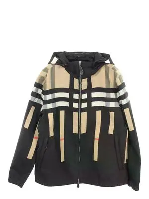 BURBERRY LONDON VINTAGE 2010s Hooded Check Jacket - Black