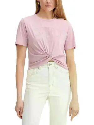 Liu Jo Twisted Embroidered T-shirt Pink