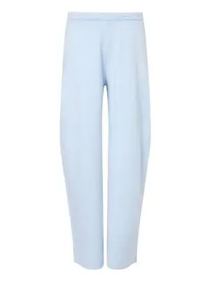 THE COUTURE CLUB Compact Barrel-leg Knitted Jogging Bottoms - Blue