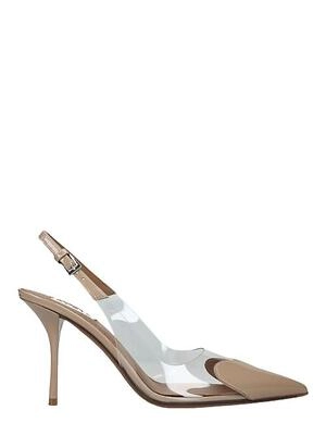 AZZEDINE ALAIA Coeur 90 Patent-leather Heeled Slingbacks - Blush