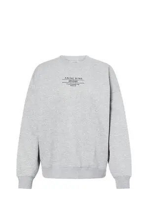 ANINE BING Miles Relaxed-fit Cotton-blend Sweatshirt - Grey
