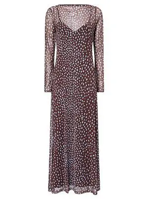 NEVER FULLY DRESSED Aria Semi-sheer Mesh Maxi Dress - Chocolate