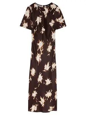 Whistles Shadow Floral-print Woven Midi Dress 6 Multi-coloured