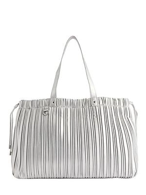 SISTERS & SEEKERS Sabrina City Pleated Woven Shoulder Bag - Silver