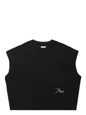 Rhude Classique Cutoff Sleeve Top - Black