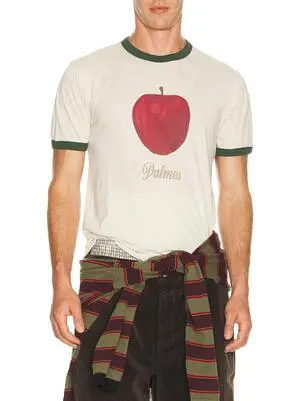 PALMES Apple Ringer Tee Shirt In White - Broken White