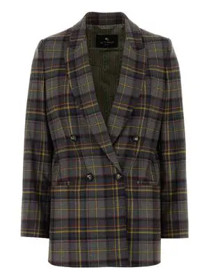 Etro Embroidered Stretch Wool Blazer - Multicolor