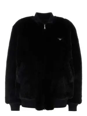 Prada Eco Fur Bomber Jacket - Black