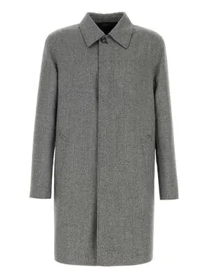 Brioni Melange Wool-blend Jacket With Cupro Lining - Grey