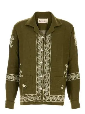 BAZISZT Khaki Cotton Tulum Shirt - Green