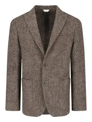 Boglioli Wool Herringbone Blazer - Brown