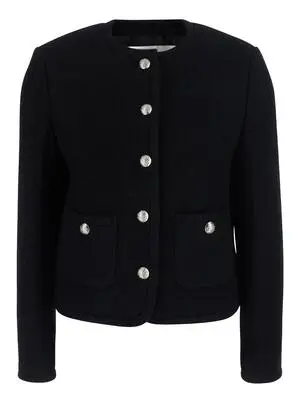 DUNST Dunst Classic Tweed Jacket For Women With Collared Neckline And Front Closure