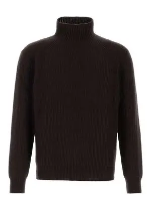 Brioni Cashmere Sweater In Dark - Brown