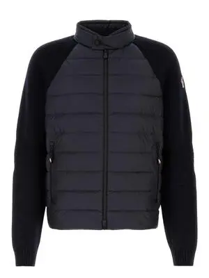 Moncler Midnight Wool-blend Knit Jacket For - Blue