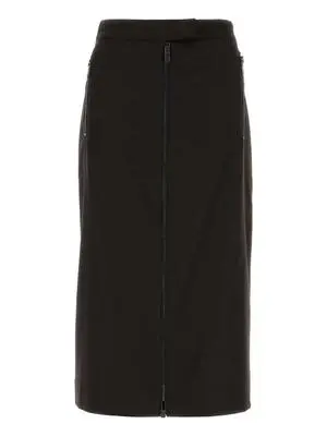 LE SULLY STUDIO Dark Stretch Flannel Mini Skirt For - Brown