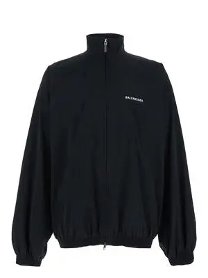 Balenciaga Balenciaga High Neck Zip Fastening Long Sleeve Coat For Man Black