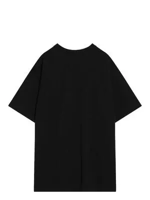 Givenchy Crewneck T-shirt With Logo Patch On The Front In Cotton - Black