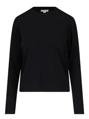 JAMES PERSE Long Sleeve Crewneck Top - Black