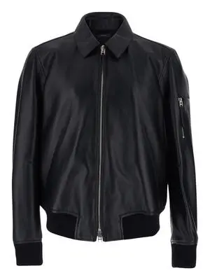 TOM FORD Soft Nappa Plonge Collar Blouson - Black