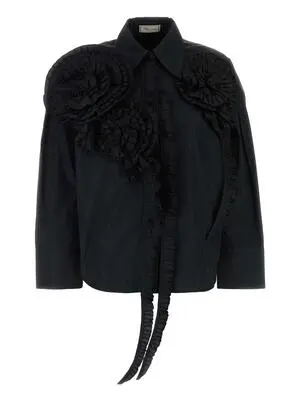 Blumarine Taffeta Shirt - Black