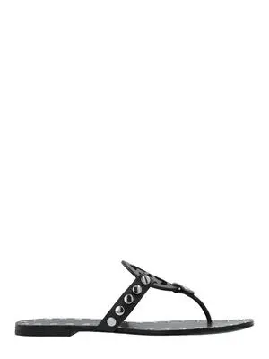 TORY BURCH Tory Burch Studded Miller Leather Flat Sandals