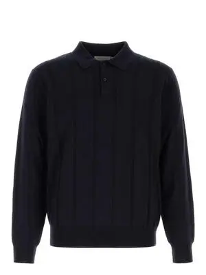 Canali Midnight Wool Polo Shirt - Blue