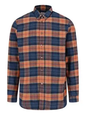Paul Smith Plaid Button-down Shirt - Orange