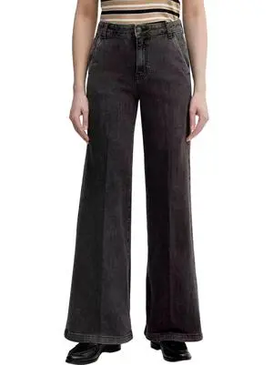 BENETTON High-waisted Wide-leg Jeans - Grey