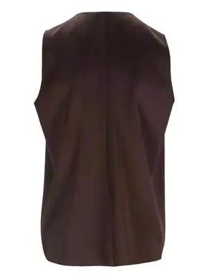 Al Duca D'aosta V-neck Satin Top - Brown