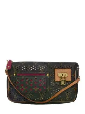 LOUIS VUITTON 2006 Monogram Perforated Pochette Accessoires Shoulder Bag - Brown