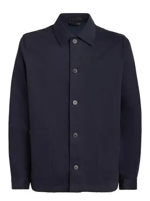Sunspel Cotton Drill Chore Jacket - Navy