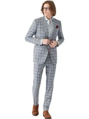 INDOCHINO Mileto Check Blue And Brown Blazer