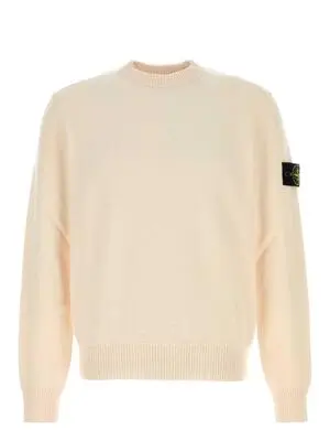 Stone Island Ivory Wool Sweater - White