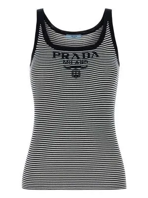Prada Embroidered Silk Tank Top - Multicolor