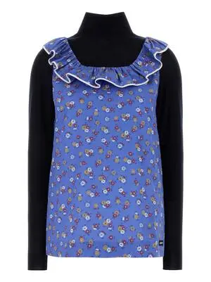 Miu Miu Printed Poplin Top - Multicolor