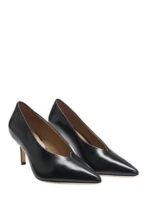 BOSS Heeled Leather Pumps With Pointed Toe