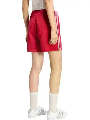 Adidas Firebird Side-stripe Logo-embroidered Shorts - Red