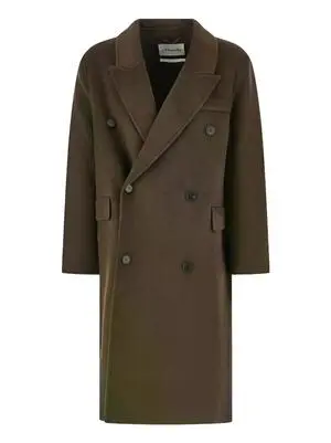 AMARANTO Double-breasted Coat - Brown