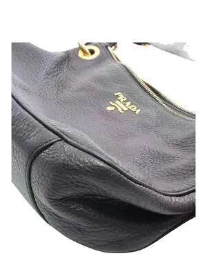 Prada 2010-2026 Vitello Daino Shoulder Bag - Black
